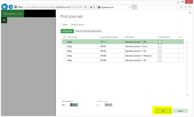 Automatic posting of journals | Microsoft BizApps Finance & Controlling