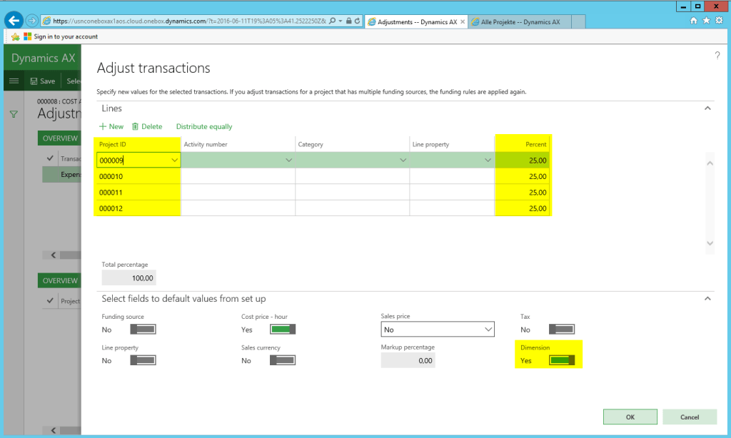 Project cost allocations | Microsoft BizApps Finance & Controlling